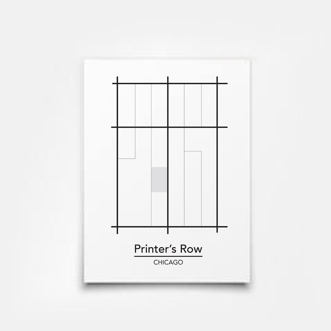 Printers Row Chicago Neighborhood Map Thiscitymaps - Etsy