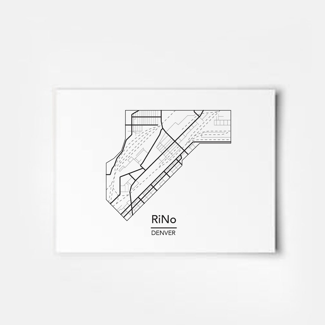 Rino Denver Neighborhood Map Thiscitymaps - Etsy