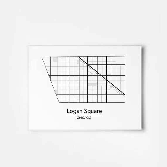 Logan Square Chicago Neighborhood Map Thiscitymaps - Etsy