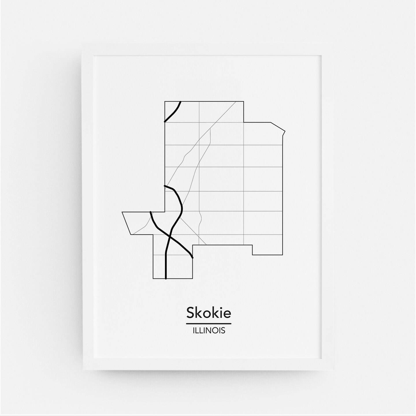 Skokie Illinois City Map Thiscitymaps - Etsy