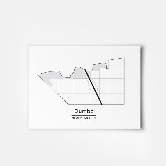 Dumbo New York City Neighborhood Map Thiscitymaps | Etsy