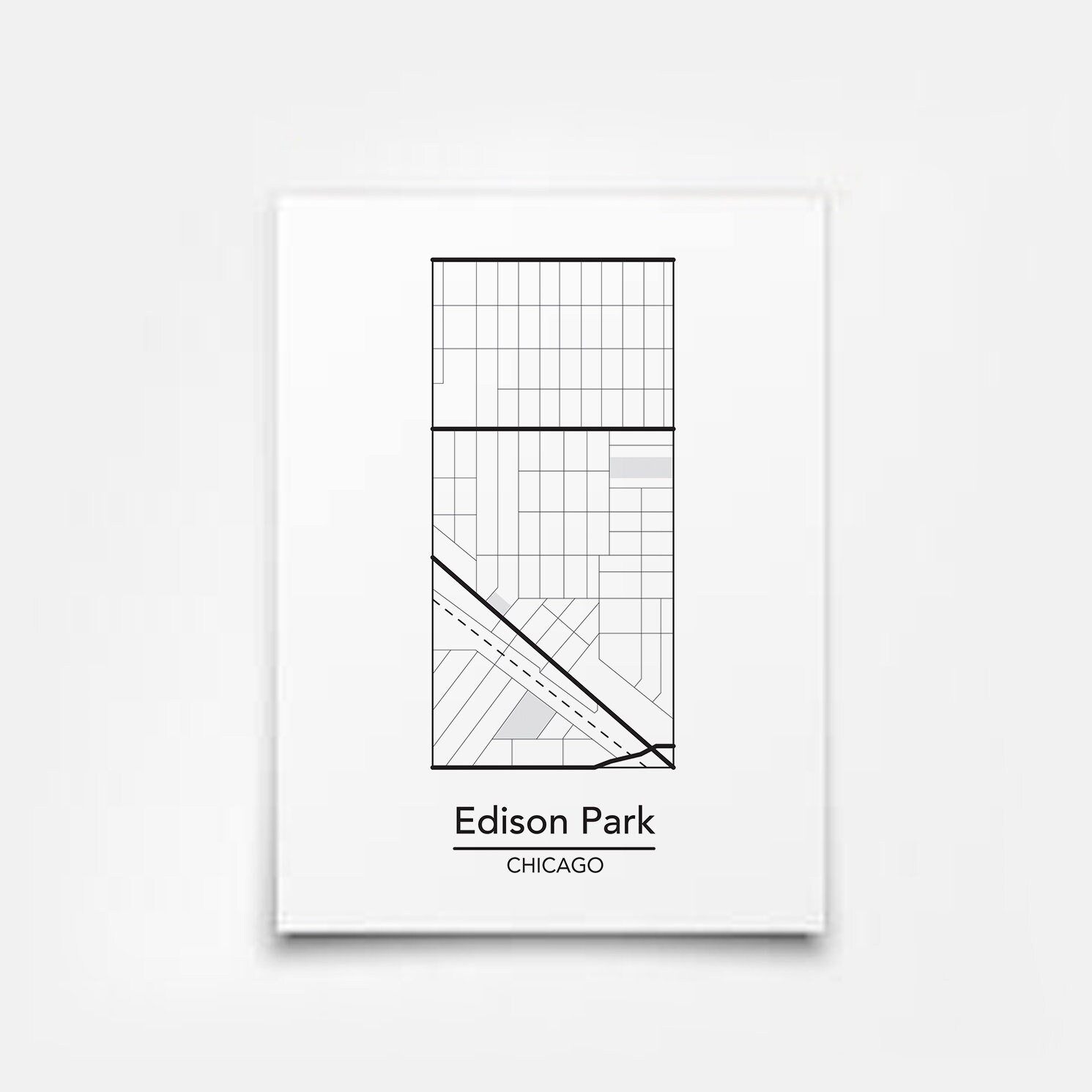 Edison Park Chicago Neighborhood Map ThisCityMaps | Etsy