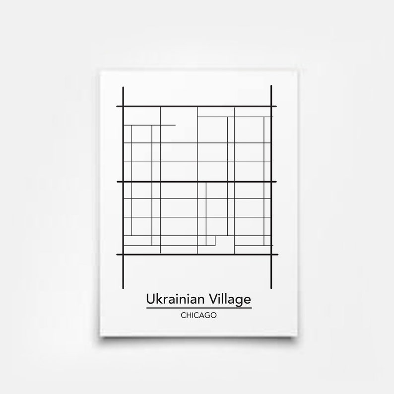Ukrainian Village Chicago Neighborhood Map Thiscitymaps - Etsy