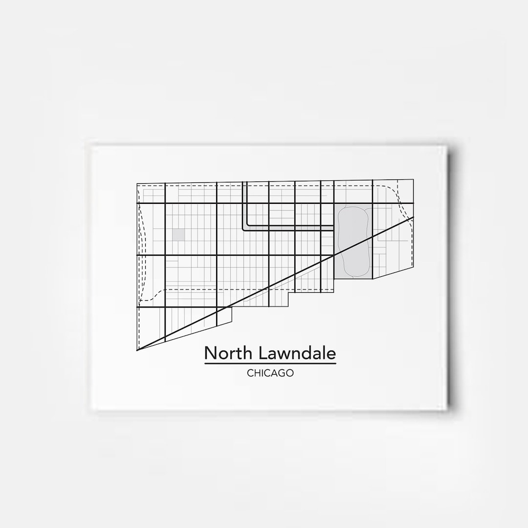 North Lawndale Chicago Neighborhood Map Thiscitymaps - Etsy