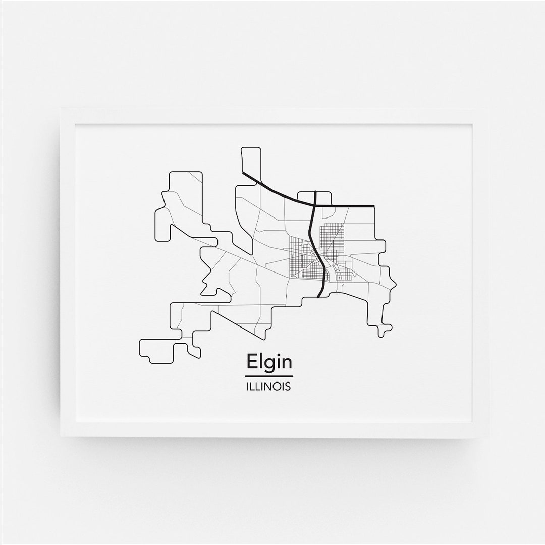 Elgin Illinois City Map Thiscitymaps - Etsy