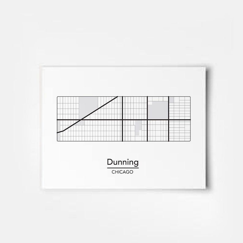 Dunning Chicago Neighborhood Map Thiscitymaps - Etsy