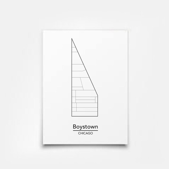 Boystown Chicago Neighborhood Map Thiscitymaps | Etsy