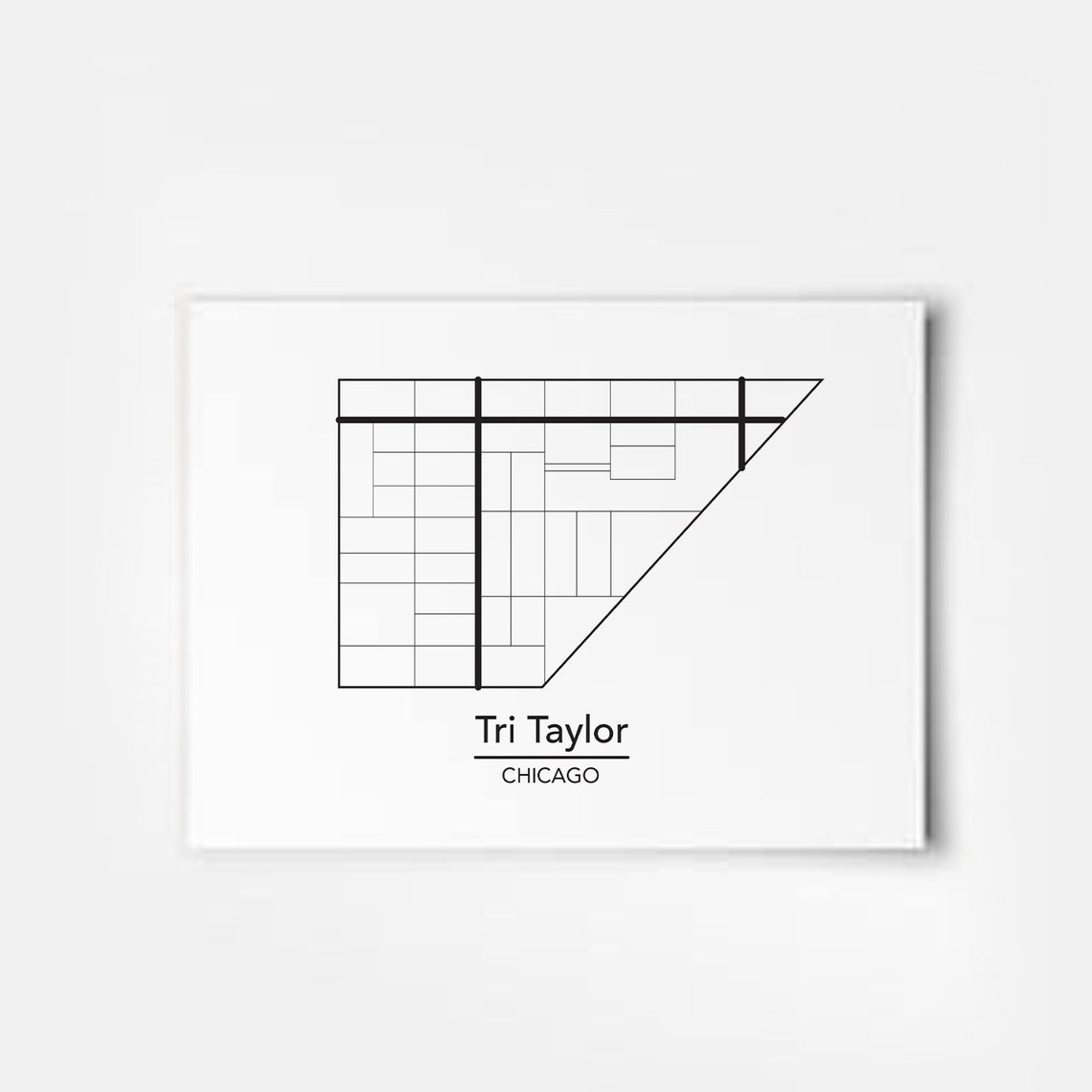 Tri Taylor Chicago Neighborhood Map Thiscitymaps - Etsy