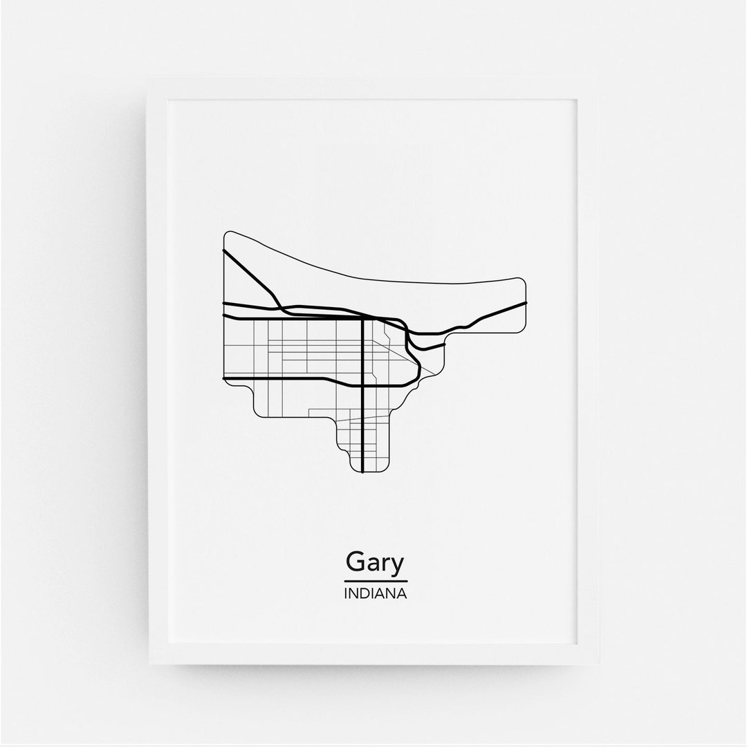 Gary Indiana City Map Thiscitymaps - Etsy