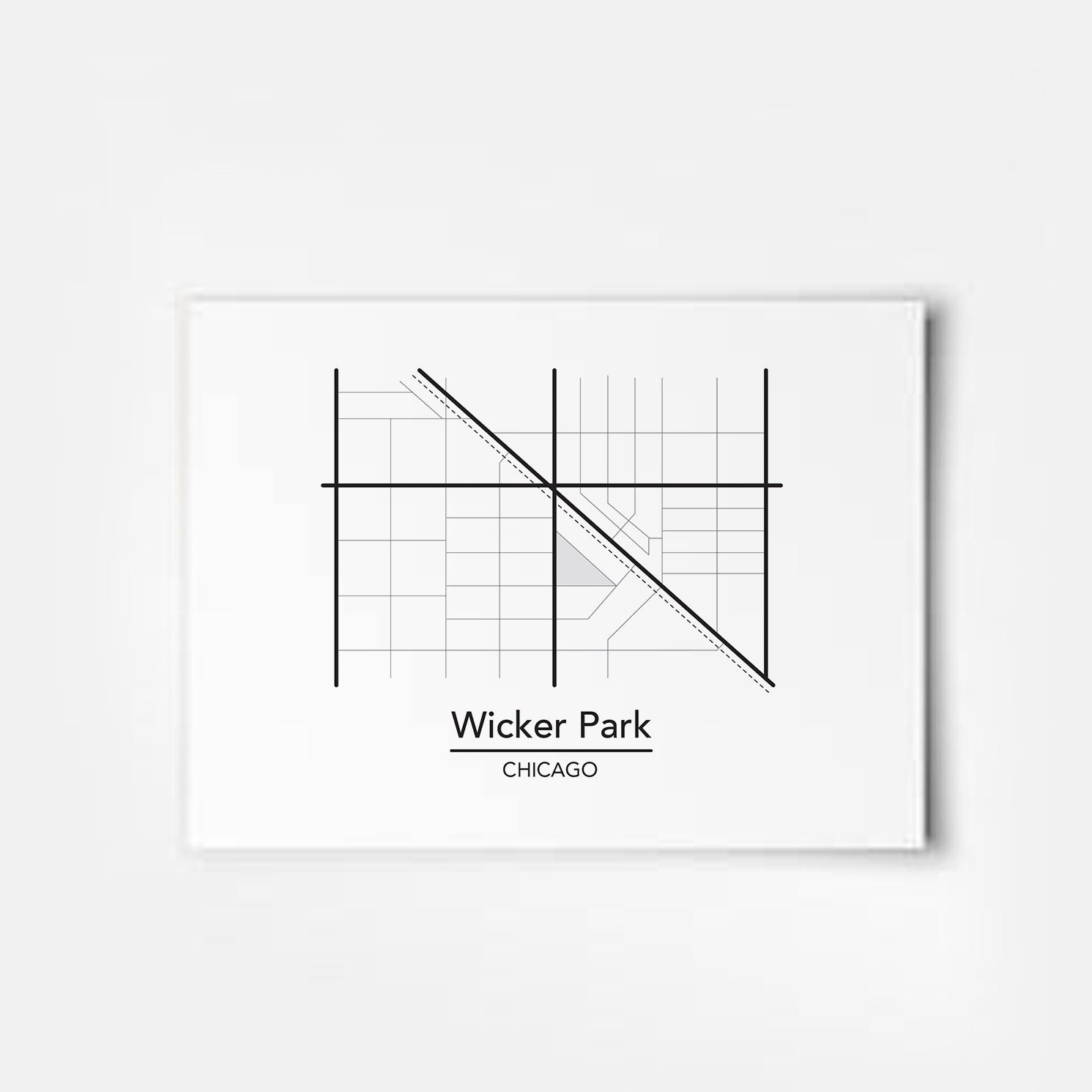 Wicker Park Chicago Neighborhood Map Thiscitymaps - Etsy