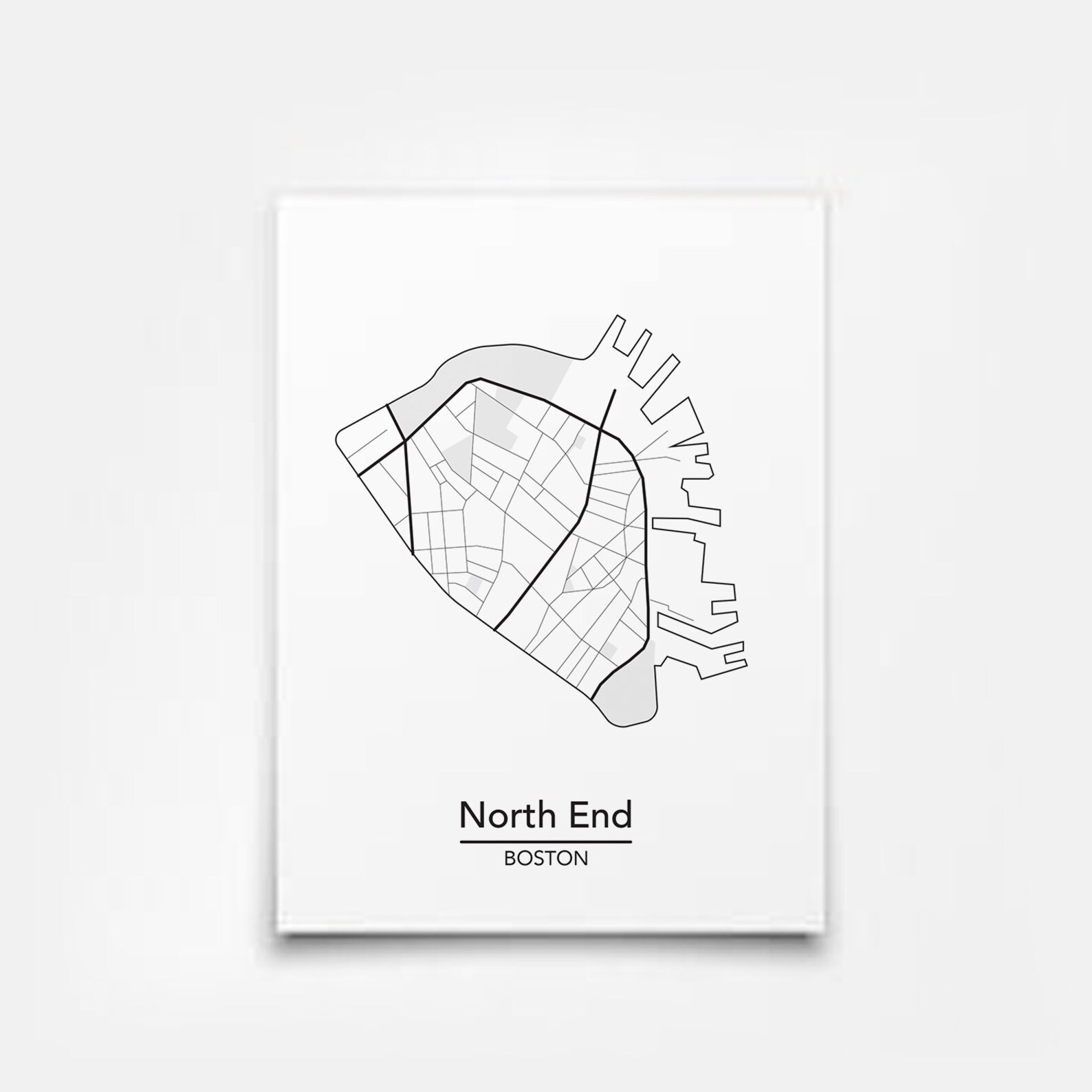 North End Boston Neighborhood Map Thiscitymaps - Etsy