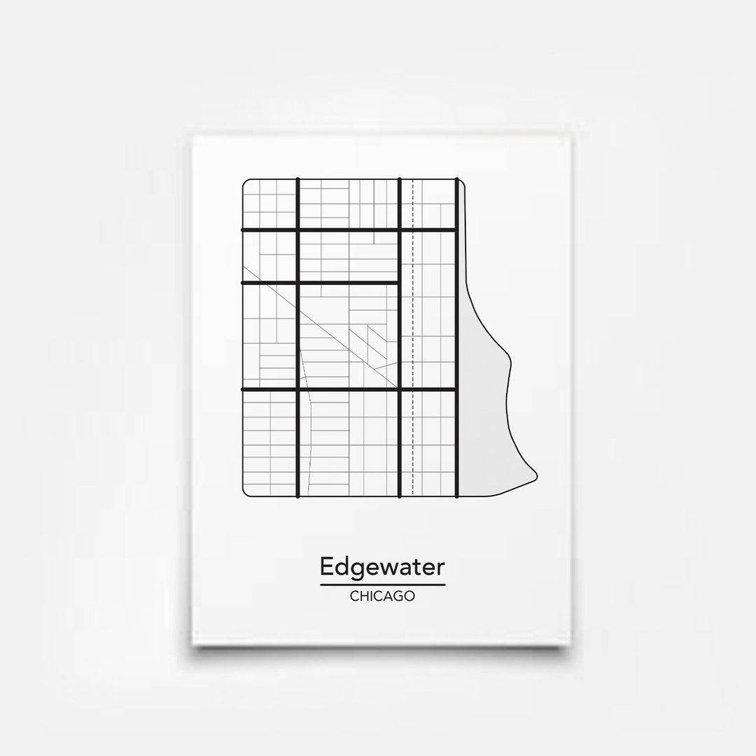 Edgewater Chicago Neighborhood Map Thiscitymaps - Etsy