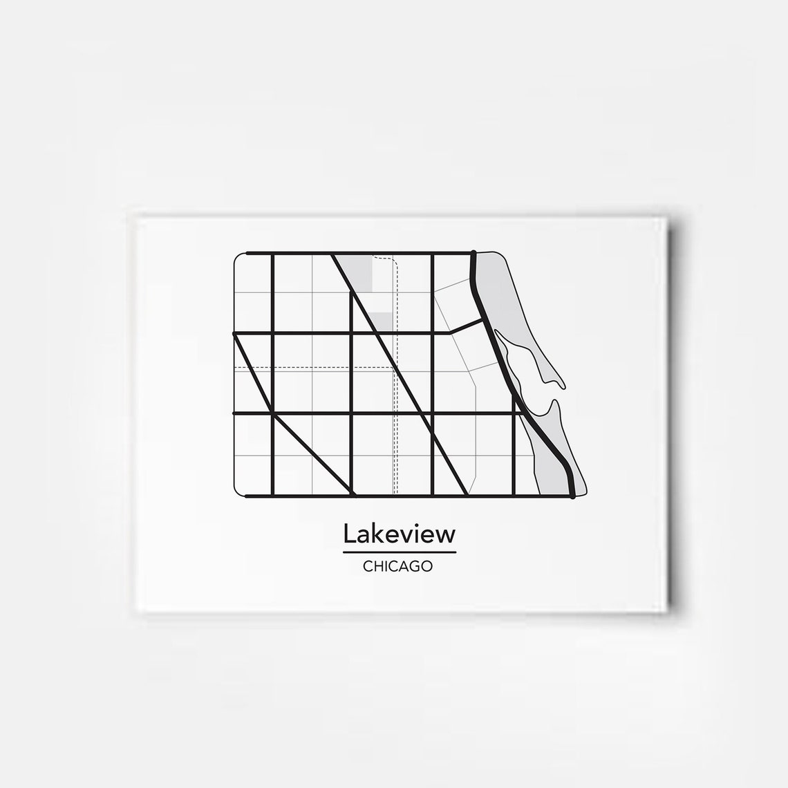 Lakeview Chicago Neighborhood Map ThisCityMaps - Etsy France