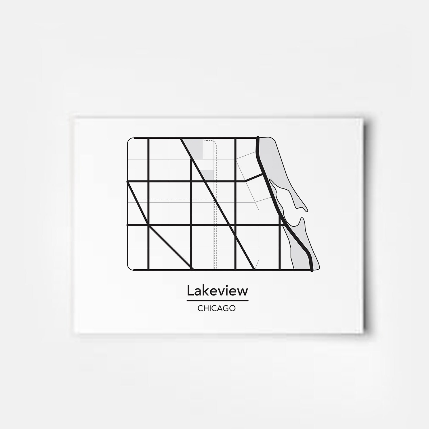 Lakeview Chicago Neighborhood Map Thiscitymaps - Etsy