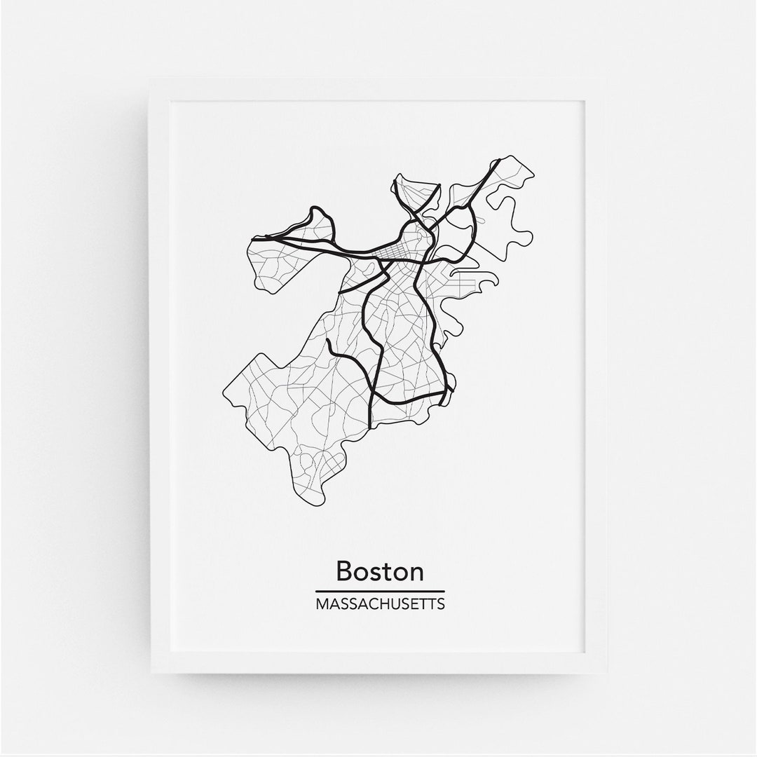Boston Massachusetts City Map - Thiscitymaps - Etsy