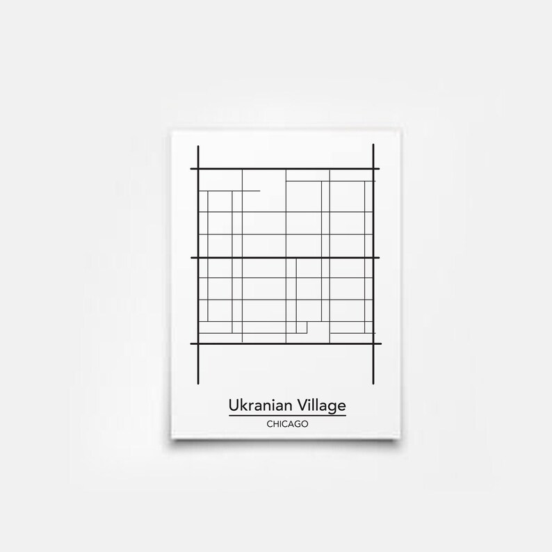 Ukrainian Village Chicago Neighborhood Map Thiscitymaps - Etsy