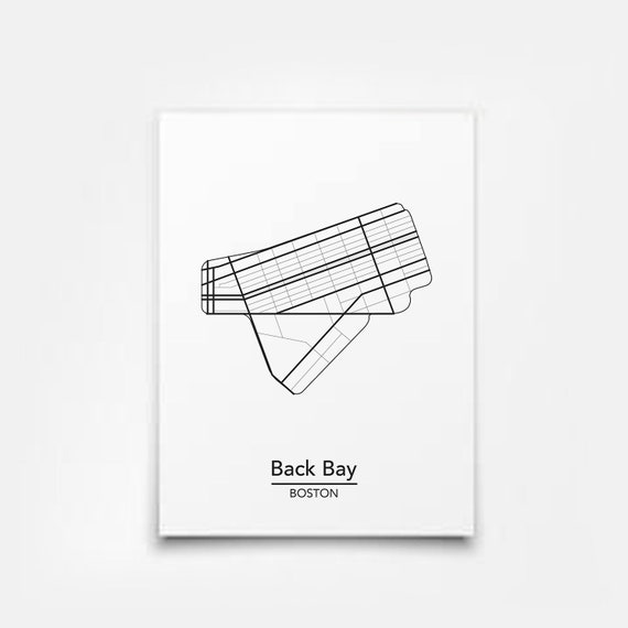 Back Bay Boston Neighborhood Map Thiscitymaps - Etsy