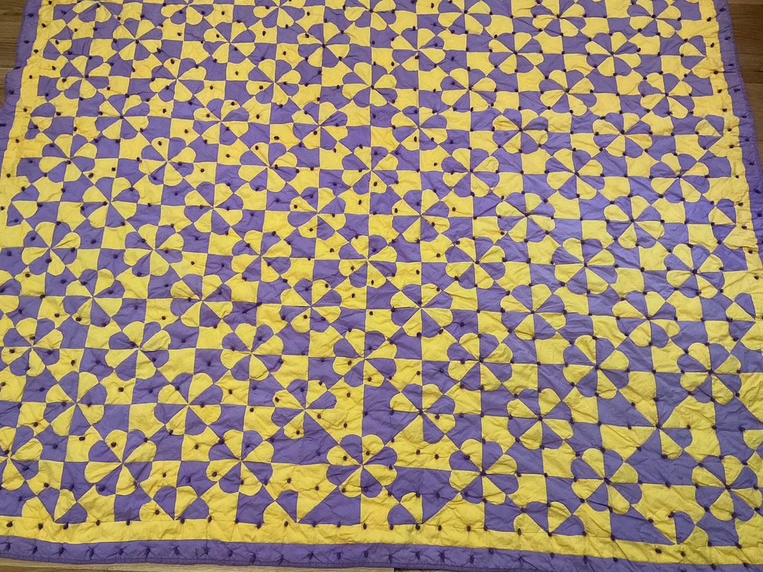 Quilt Purple and Gold LSU Geaux Tigers Tied Great Condition 77x72 New ...