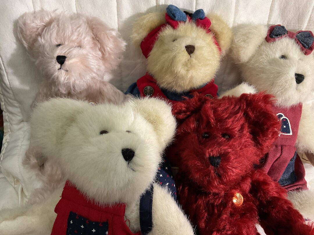 Boyds Bears Head Bean Collection Dahlia TJ Bearheart Beansley Holly ...