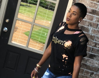 Bleached Distressed and Ripped Vintage Look Graphic T-shirt - Etsy