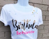 Birthday Shirts for Women Birthday Behavior Shirt Distressed - Etsy
