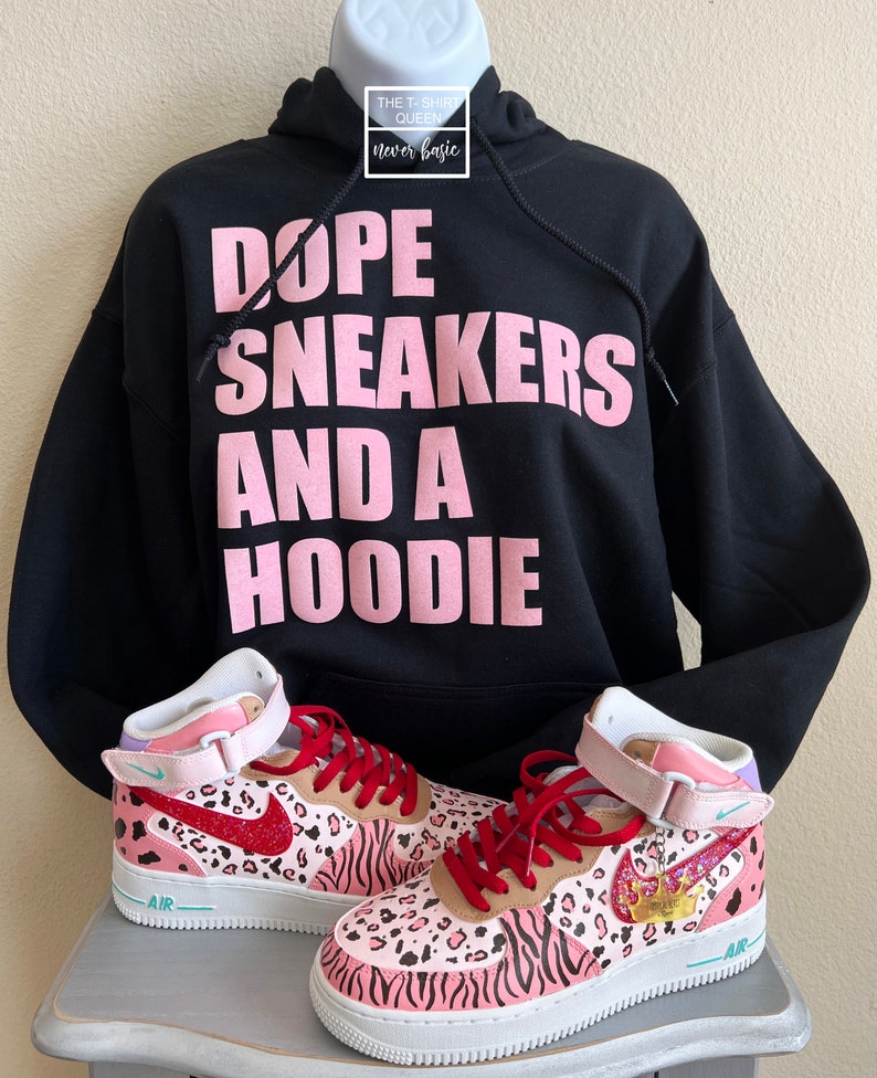 Dope Sneakers and a Hoodie, Royal Plush Text, Sneakerhead Hoodie, Hip ...