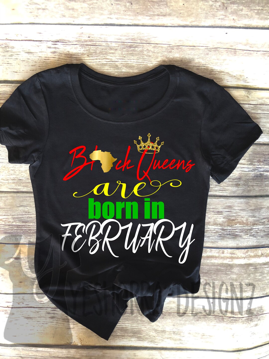 Black Queens Are Born in February, Birthday Queen Shirt, Birthday Girl ...