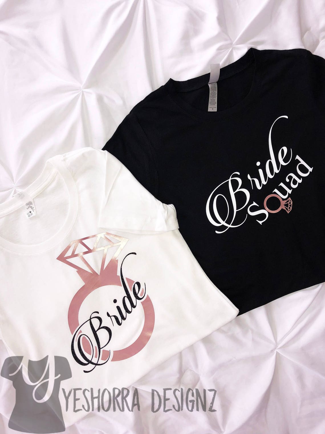 Bride Shirts Bridal Party Shirts Bride & Bride Squad T-shirt - Etsy