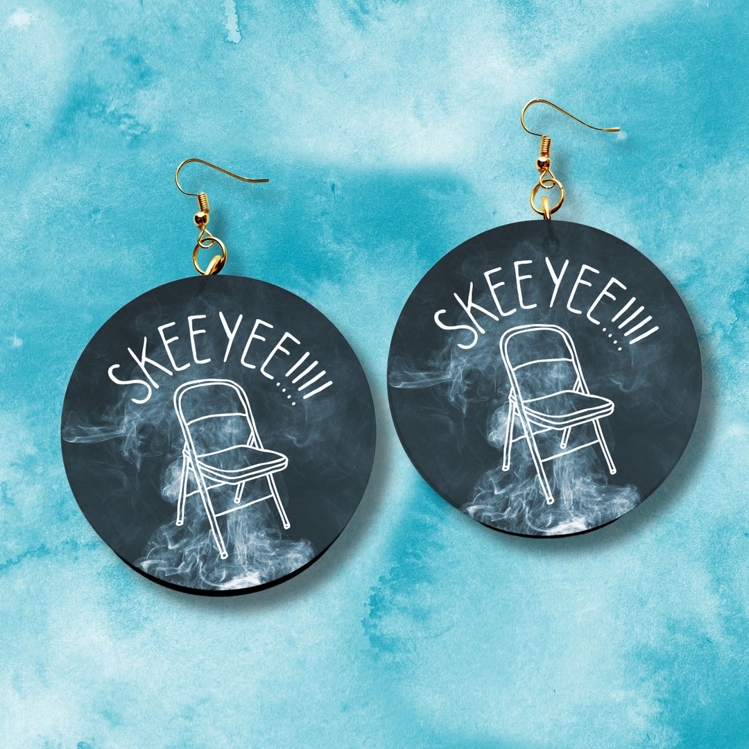 Skeeyee Earrings, Folding Chair Earrings, Montgomery Brawl, Dangle ...