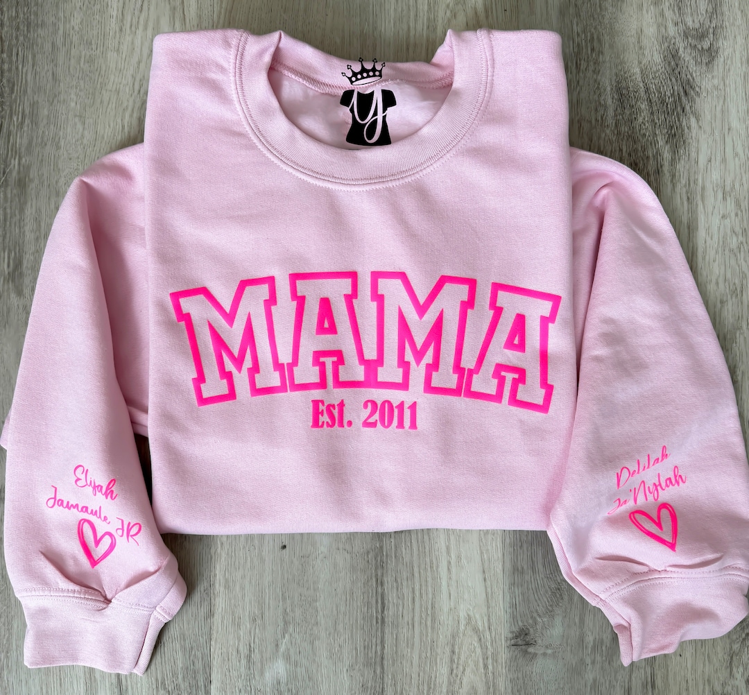Personalized Mama Sweatshirt With Kid Names on Sleeve, Mothers Day Gift ...
