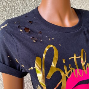 Birthday Drip Shirt, Birthday Shirts for Women, Distressed Metallic ...