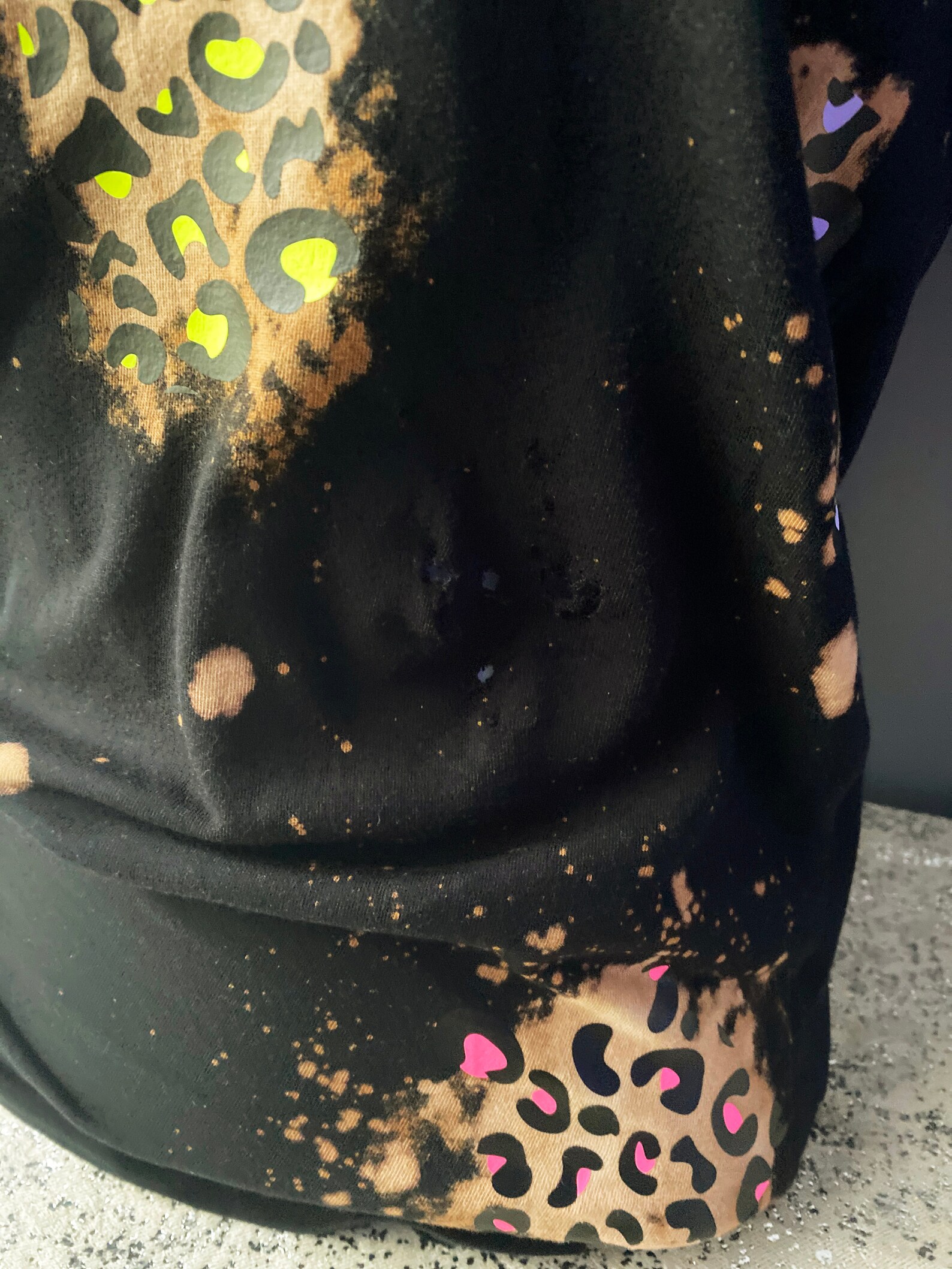 Bleach Distressed Shirt for Women, Rainbow Leopard Print Shirt ...