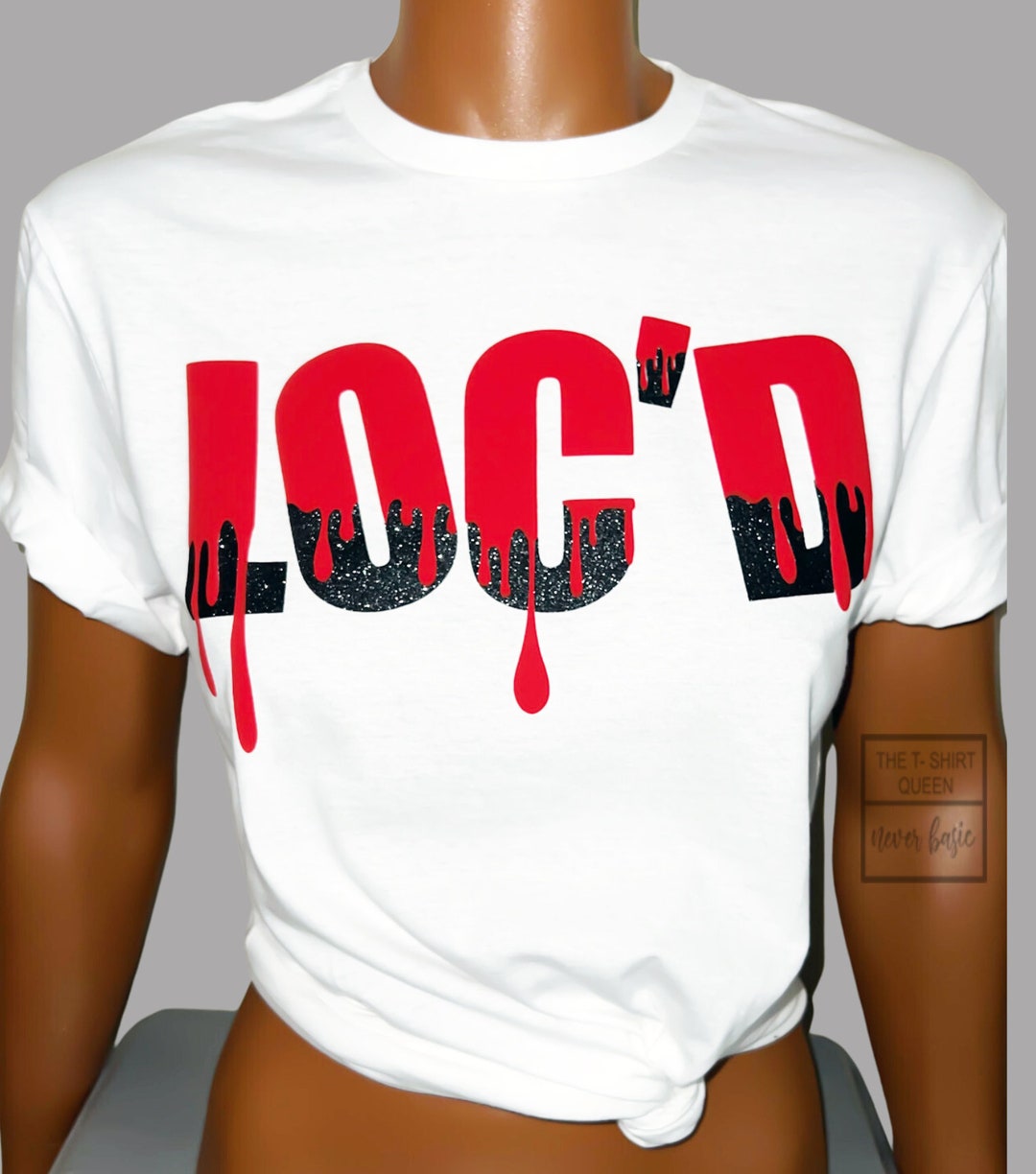 Loc'd Shirt With Puff and Glitter Text, Dripping Text Locs Shirt, Loc ...