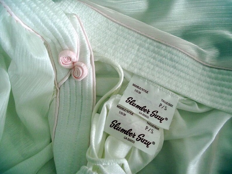 Retro 70's Peignoir Set by Slumber Suzy Soft Ivory With Pink Piping ...