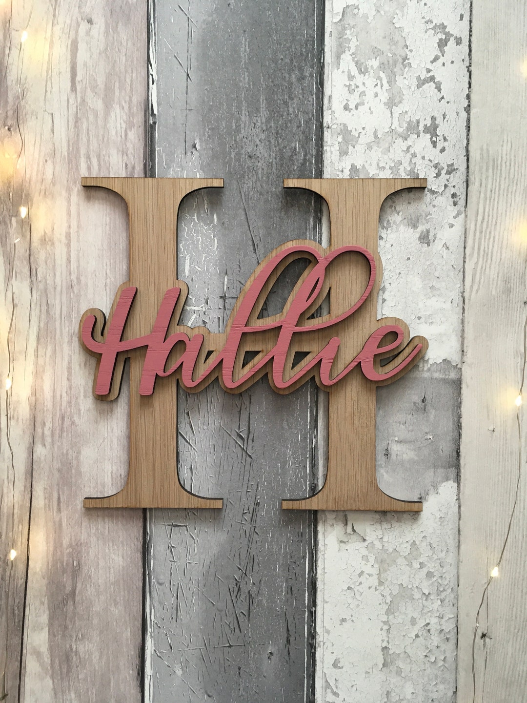 Nursery Sign, Oak Veneer Letter With Personalisation, Bedroom Decor ...