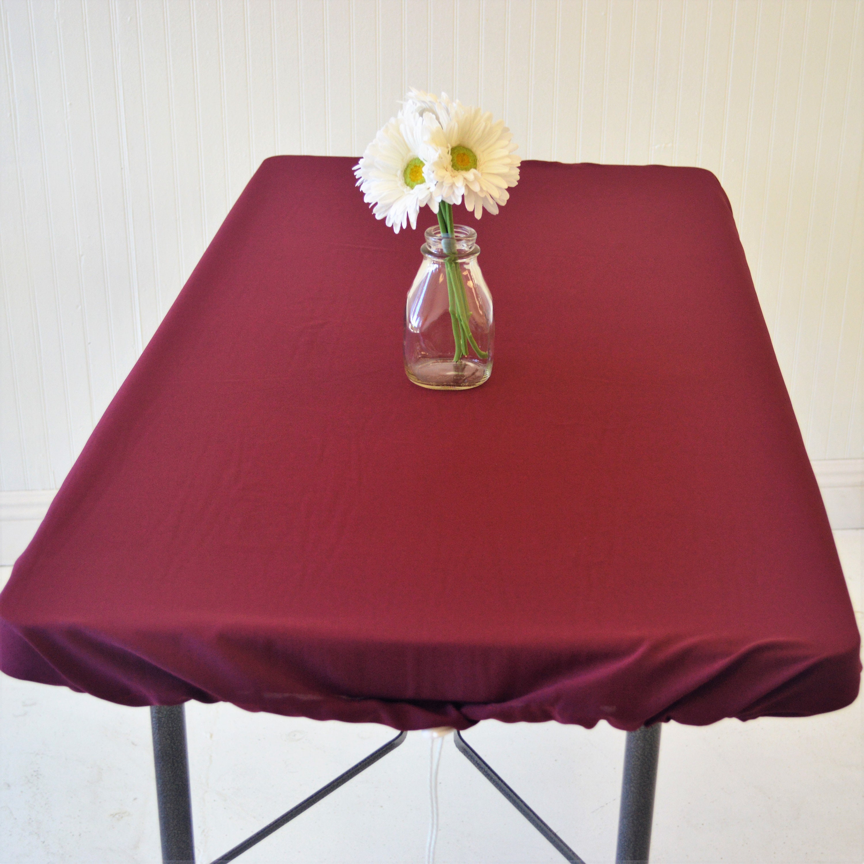 Maroon Solid Tablesnugg the Original Drawstring Tablecloth to Secure ...