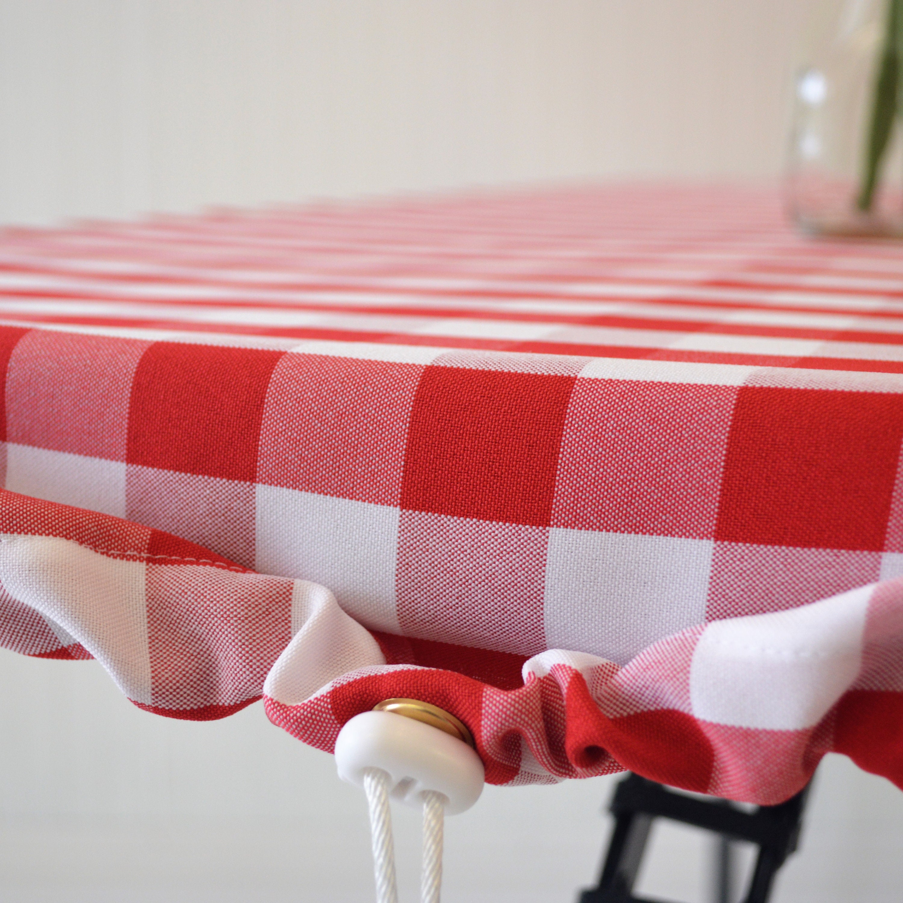 Red & White Tablesnugg the Original Drawstring Tablecloth to Secure ...