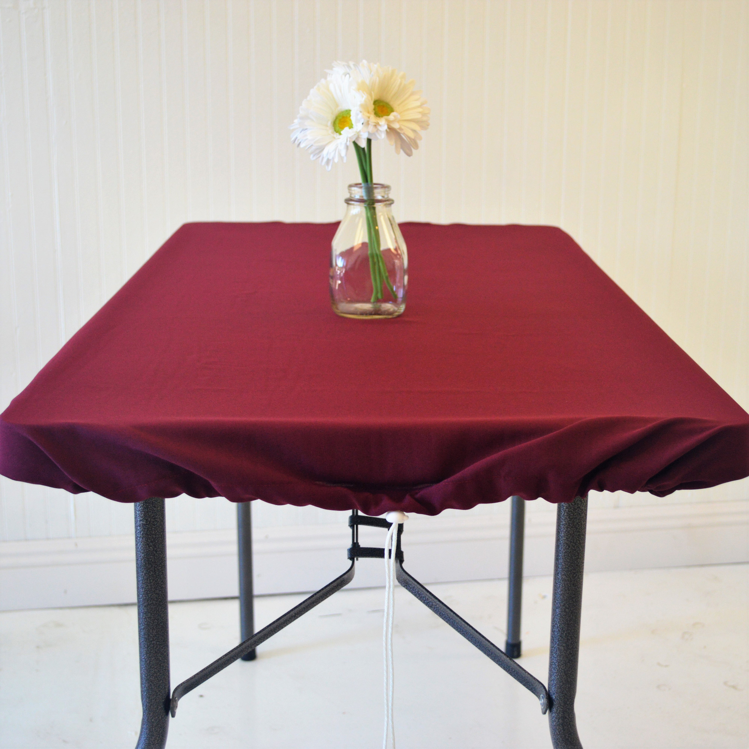Maroon Solid Tablesnugg the Original Drawstring Tablecloth to Secure ...