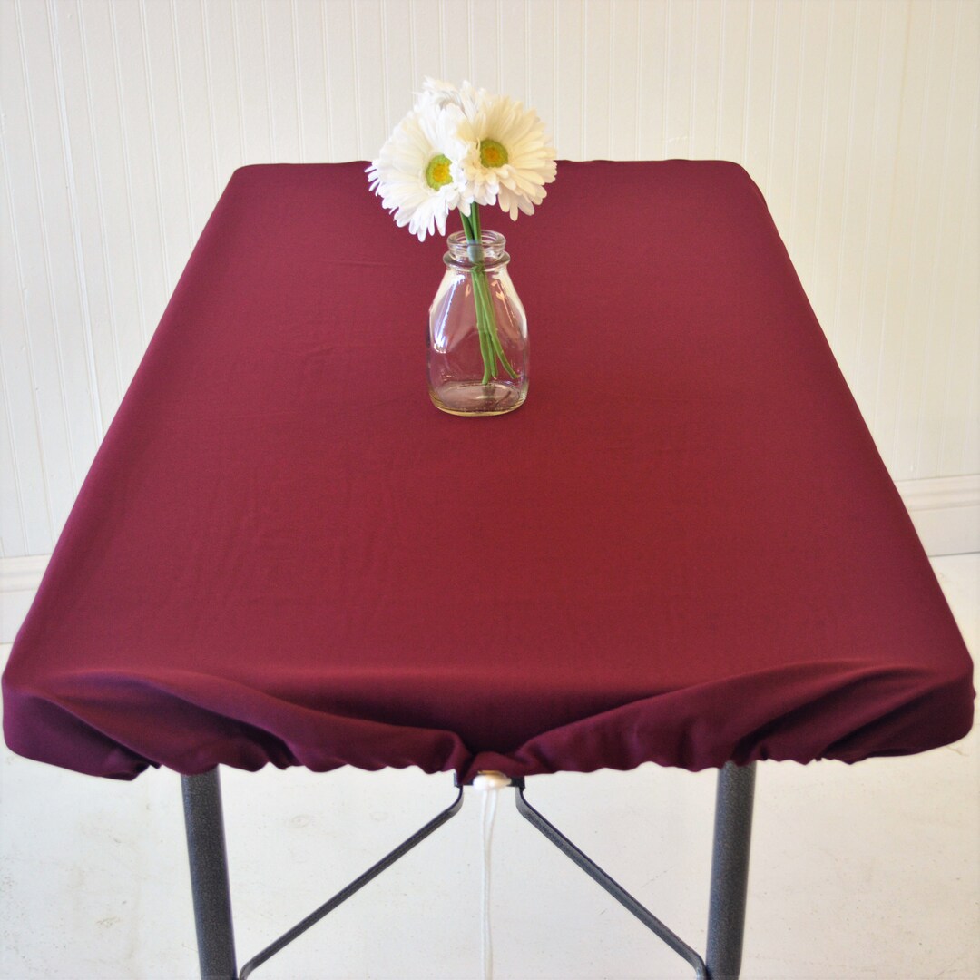 Maroon Solid Tablesnugg the Original Drawstring Tablecloth to Secure ...