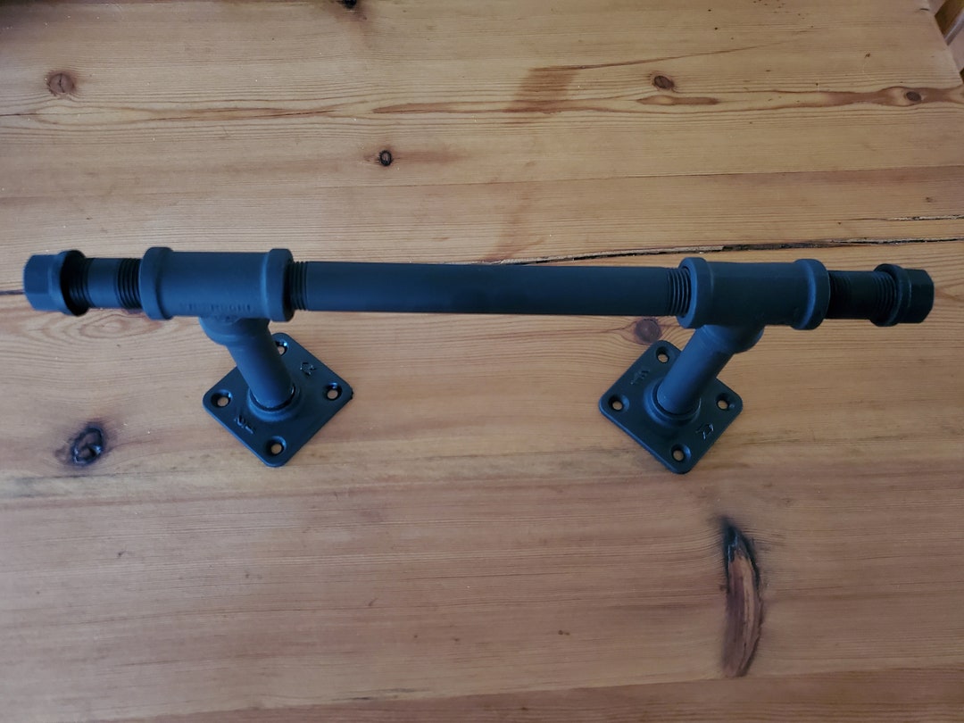 Massive Black Industrial Pipe Door Handle Plant Hanger Holder - Etsy
