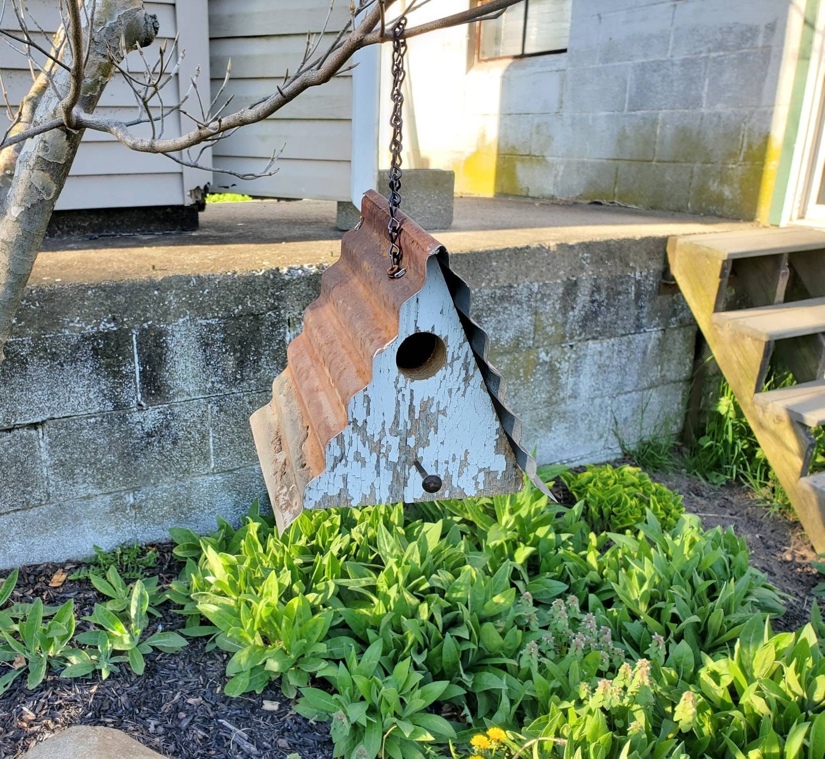 Rustic Reclaimed Barnwood and Corrugated Metal Roof Wren - Etsy
