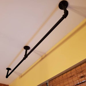 Ceiling or Wall Mount Industrial Black Pipe Holder - Versatile Hanger ...