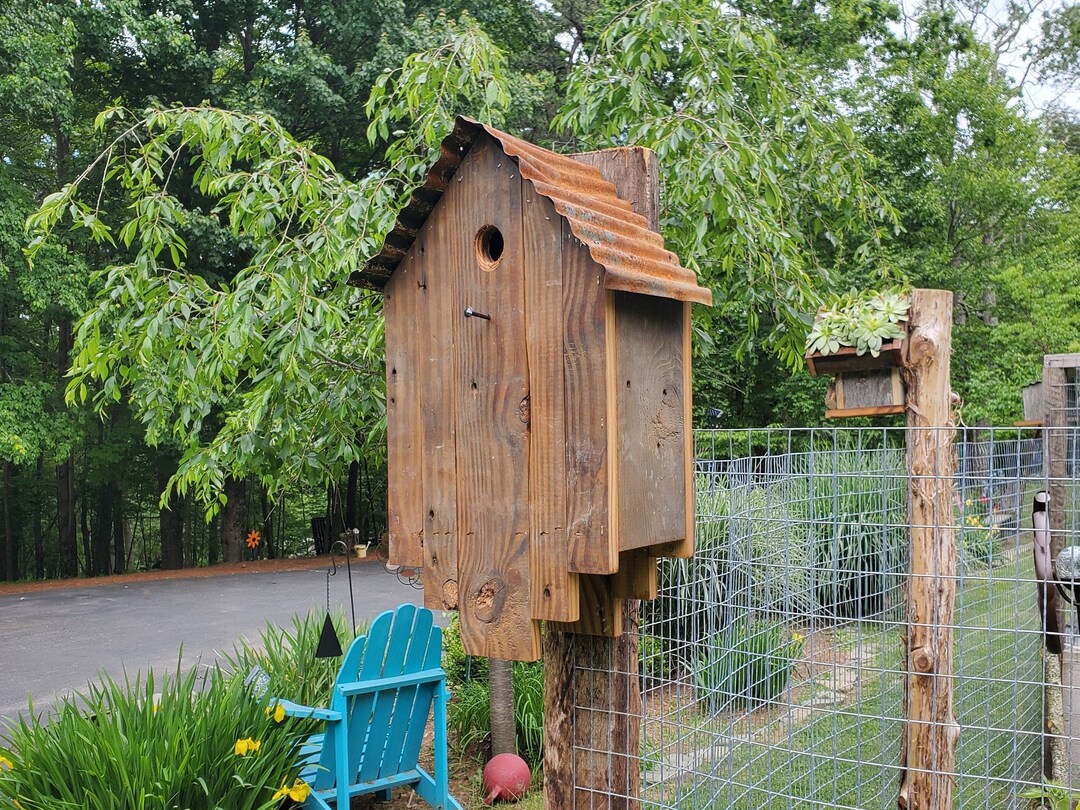 Rustic A-frame Birdhouse: Reclaimed Barnwood Wall Hanging, Amish Made ...