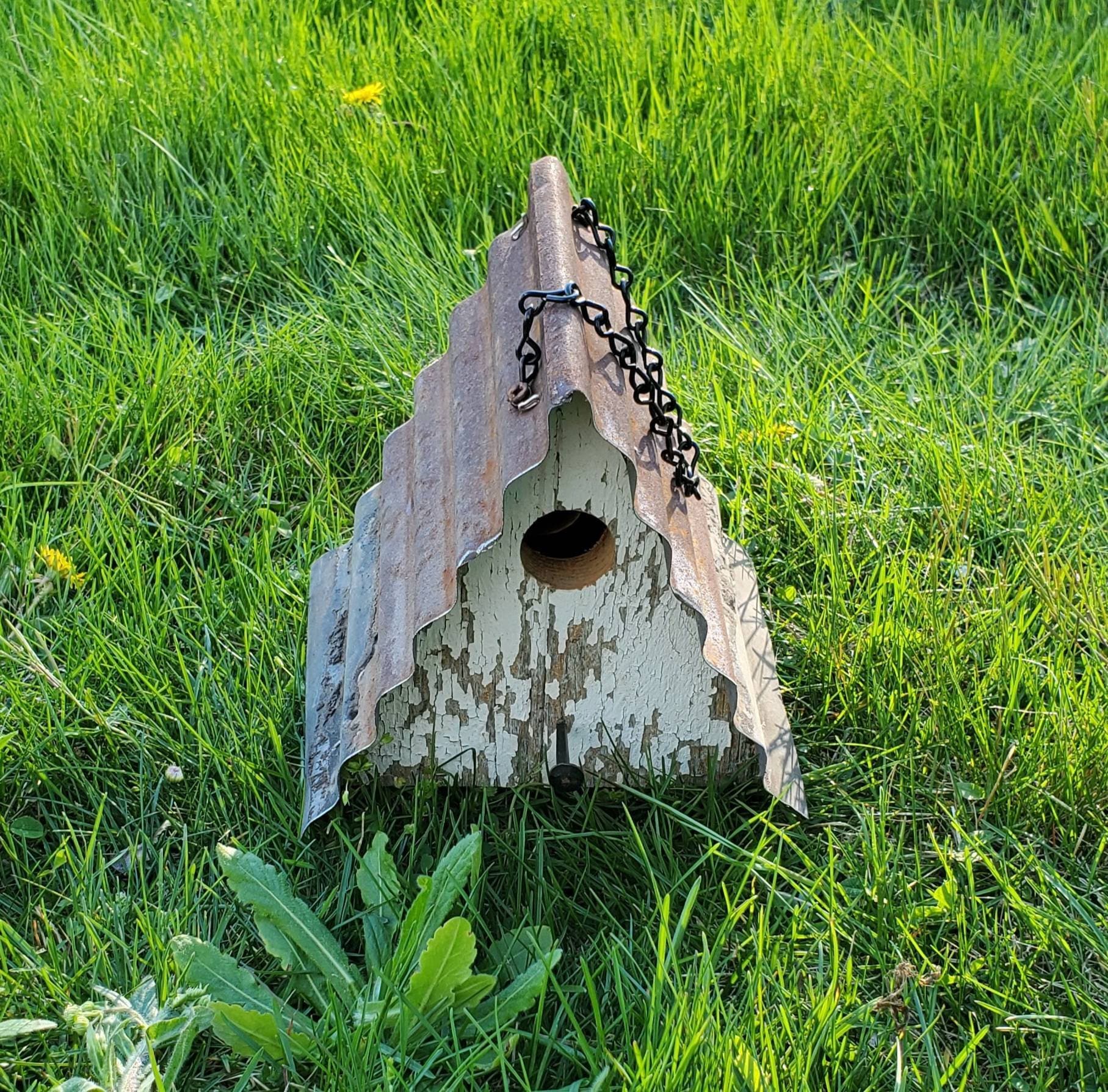 Rustic Reclaimed Barnwood and Corrugated Metal Roof Wren - Etsy
