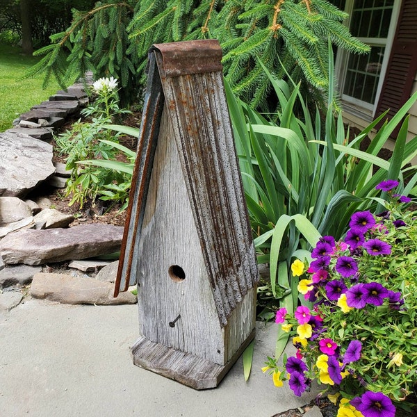 Large Rustic Birdhouse - Etsy