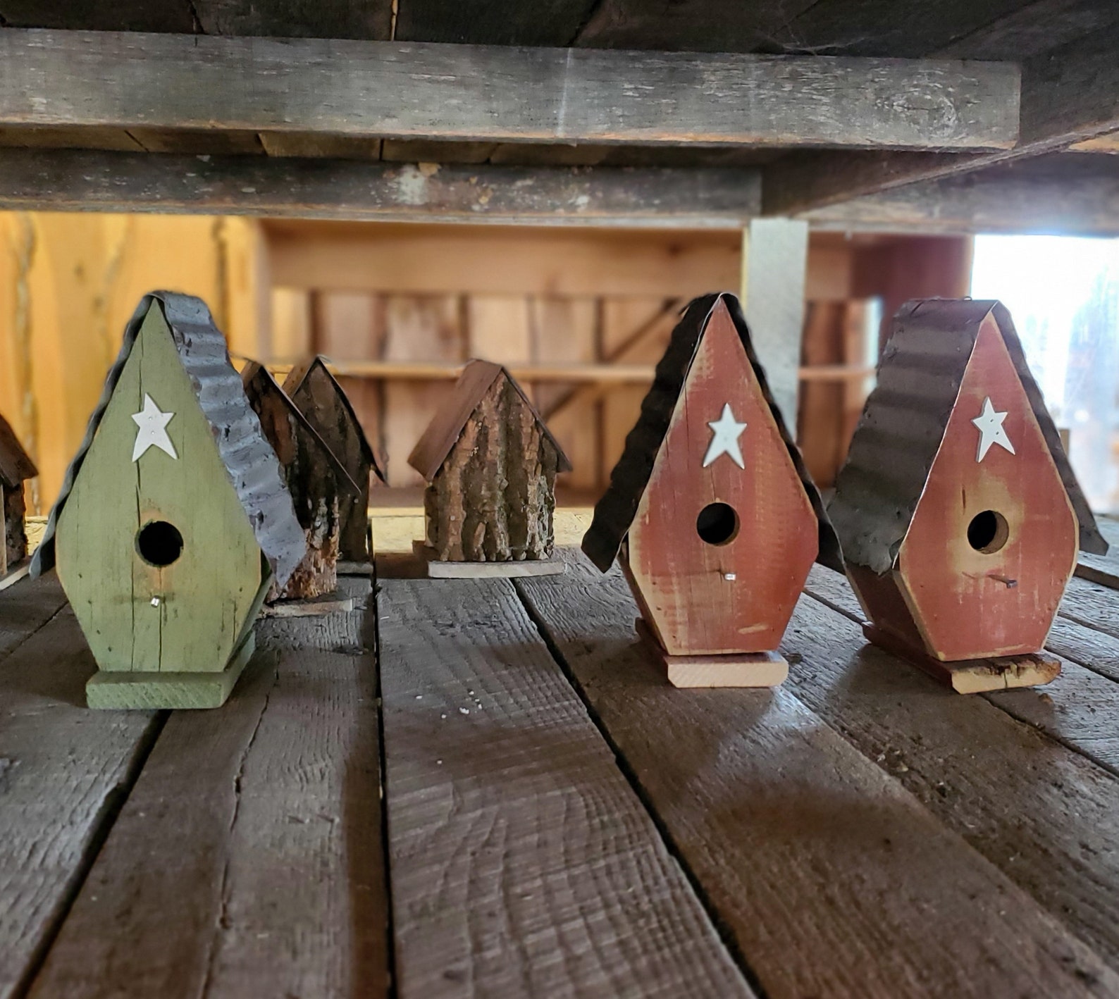 Reclaimed Wood Wren Birdhouse: A-frame Corrugated Metal Roof - Etsy