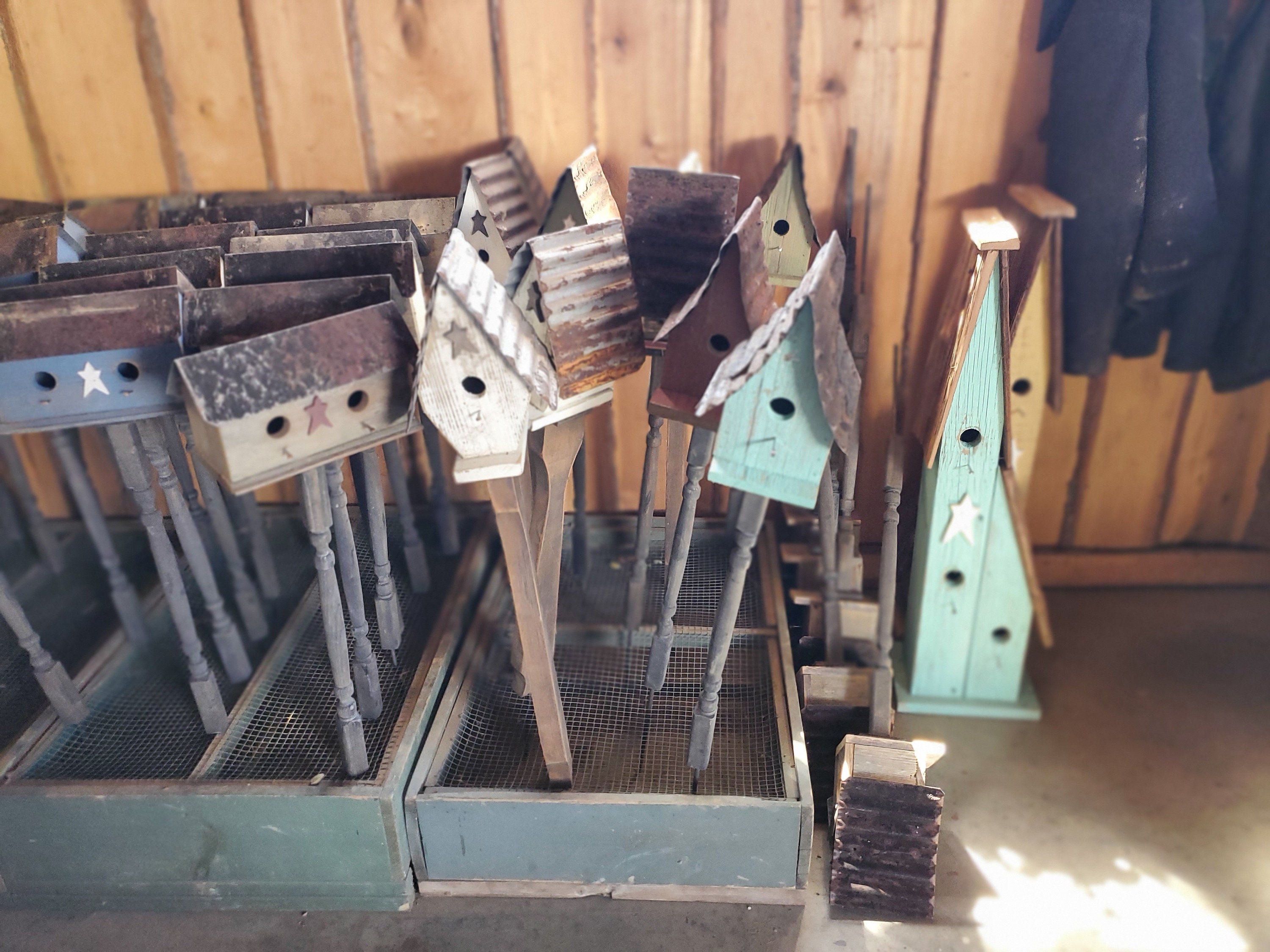 Reclaimed Wood Wren Birdhouse: A-frame Corrugated Metal Roof - Etsy
