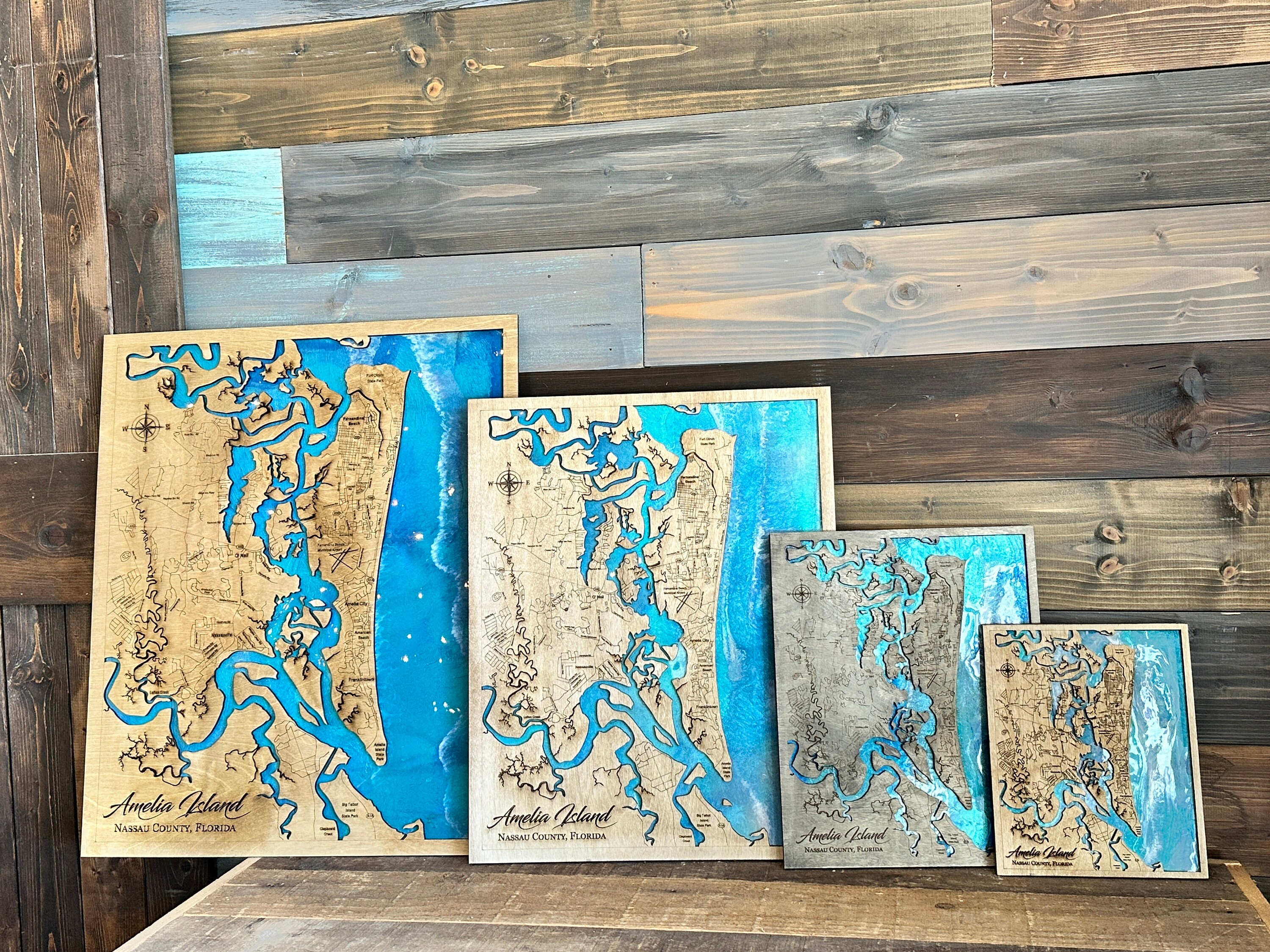 Amelia Island Epoxy Poured Map - Etsy