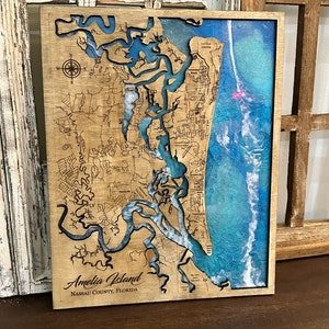 Amelia Island Epoxy Poured Map - Etsy