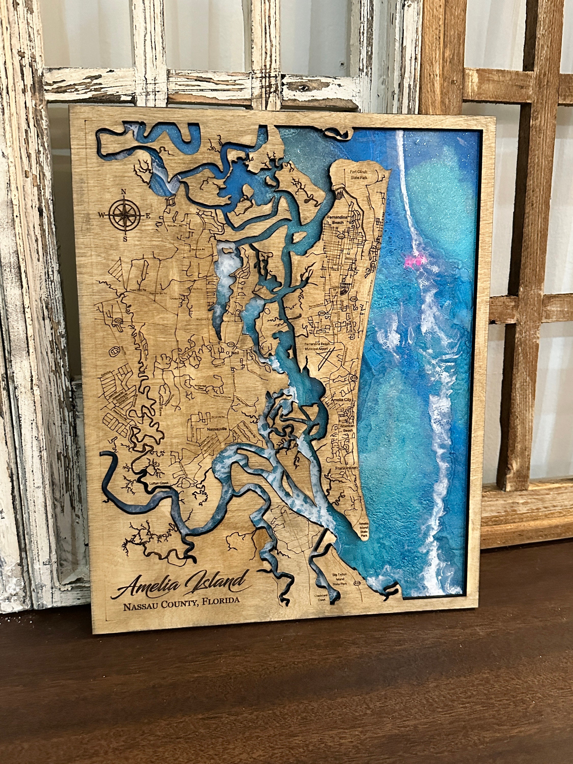 Amelia Island Epoxy Poured Map - Etsy